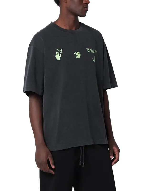 Off-White Vintage T-shirt With Logo Prints - Black
