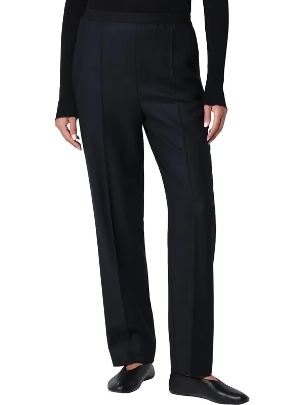 MAISON MARGIELA Straight Navy Virgin Wool Trousers - Blue