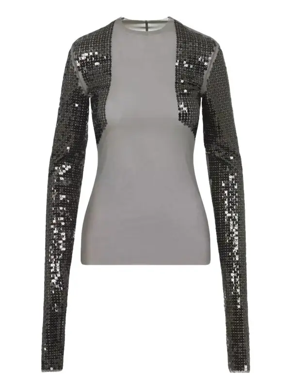 Rick Owens Dennis Sequin-embellished T-shirt - Grey