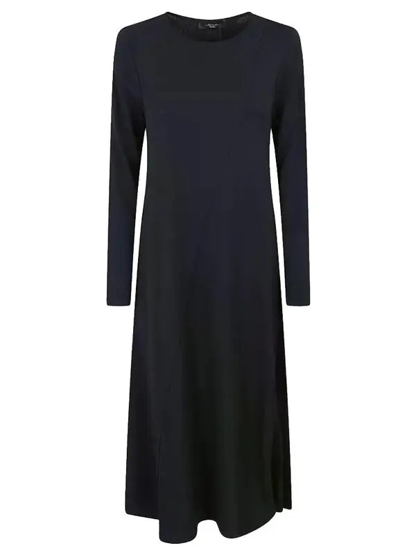 Max Mara Panelled Long-sleeve Midi Dress - Blue