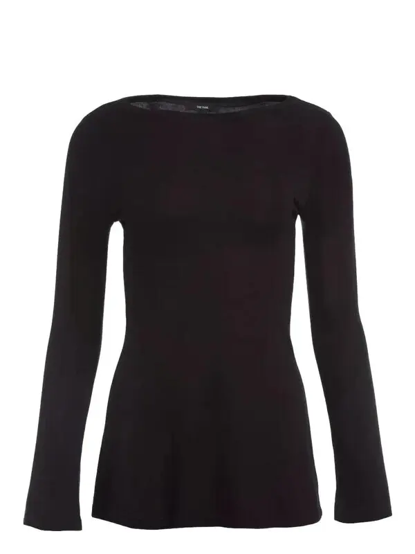 THE PARK Evelyn Boat-neck Long-sleeved T-shirt - Black