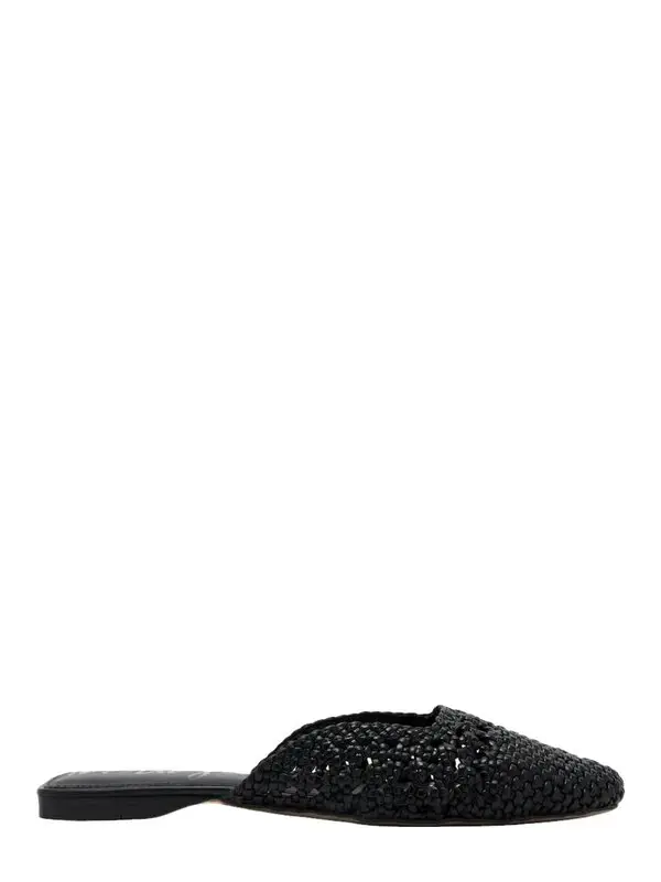 Sam Edelman Nola Woven Flat Mules - Black