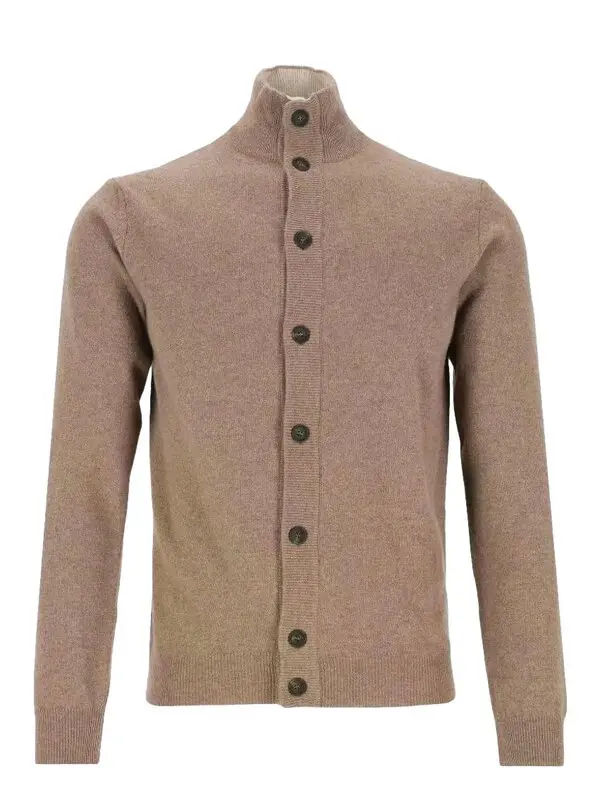 Al Duca D'aosta High-neck Button-up Cardigan - Neutrals