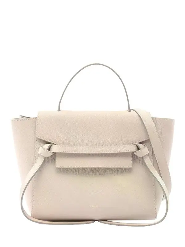 Celine 2010-2026 Micro Grained Calfskin Belt Bag Satchel - Neutrals