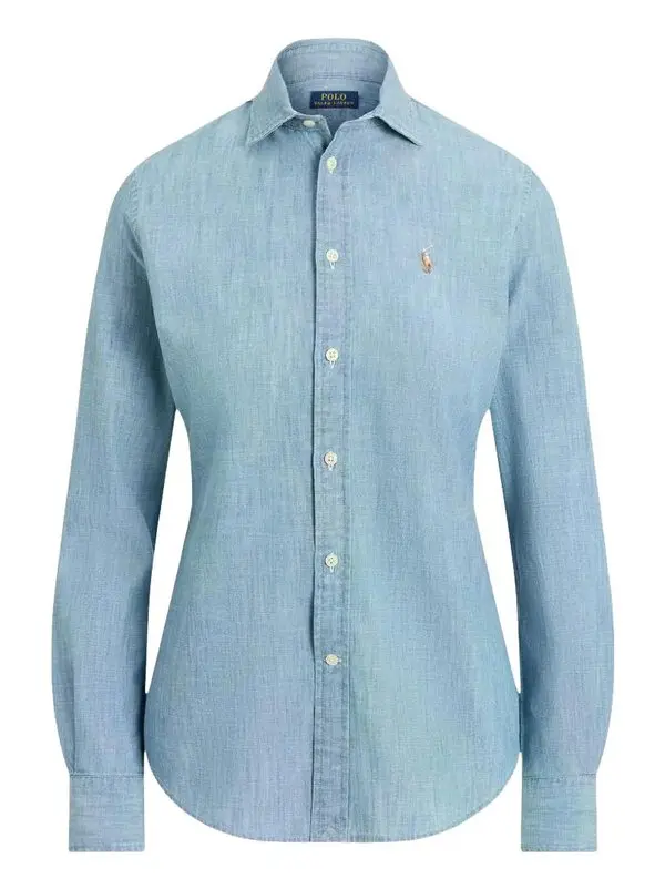 Polo Ralph Lauren Logo-embroidered Chambray Shirt - Blue