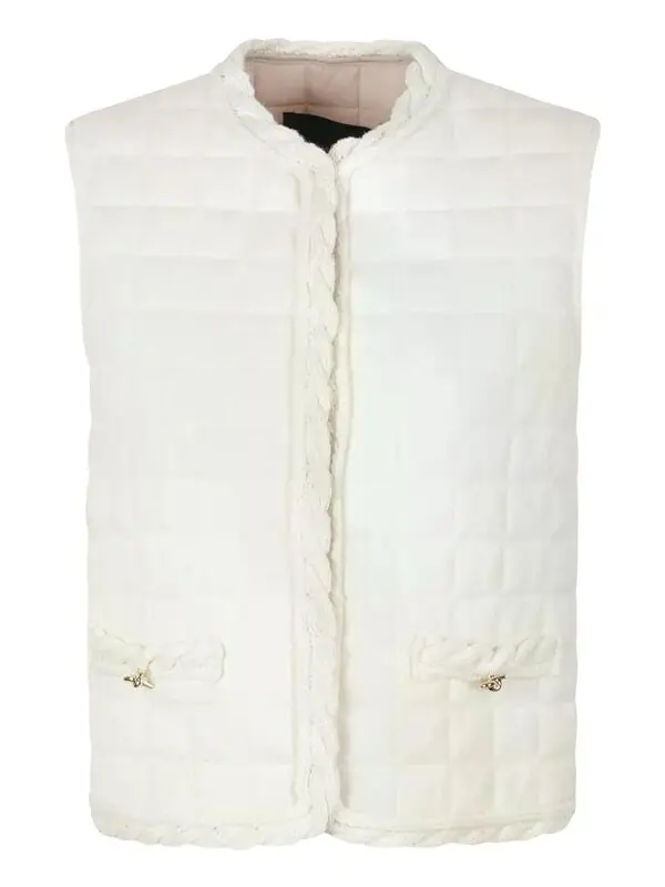 Fabiana Filippi Quilted Cable-knit Gilet - Neutrals