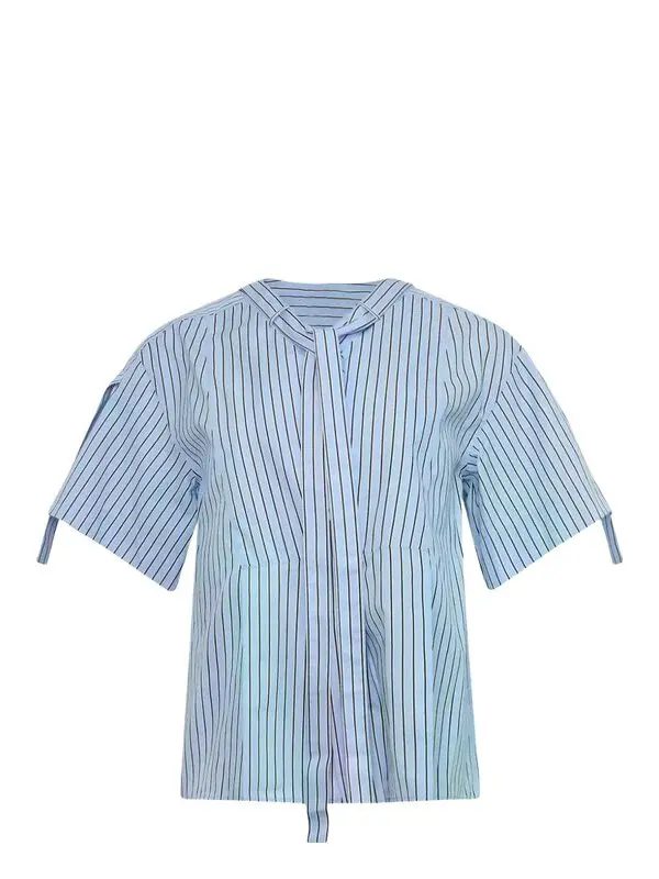 3.1 Phillip Lim Striped Tie-neck Top - Blue
