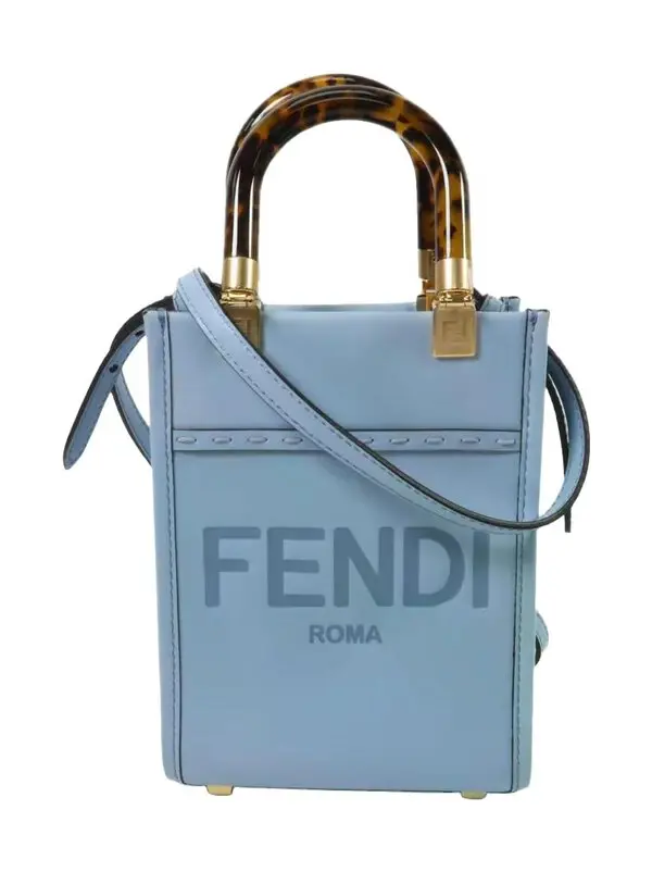 Fendi Mini Sunshine Shopper Tote Bag - Blue