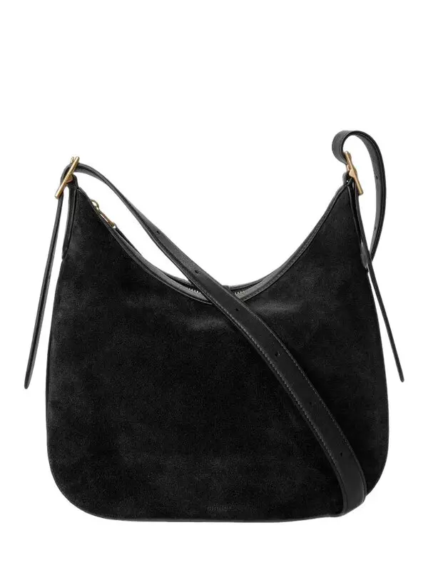 Shinola Medium Bixby Suede Crossbody Bag - Black