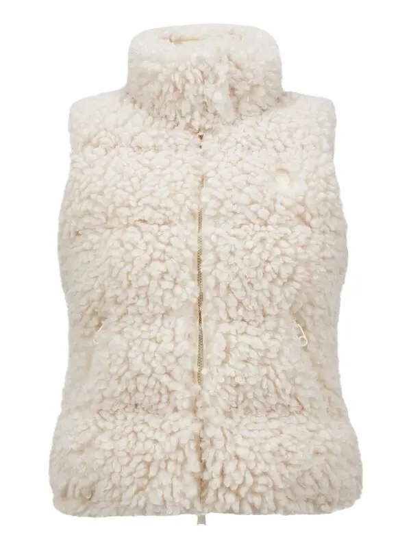 Moncler Wourl Teddy Zip-up Vest - Off-white