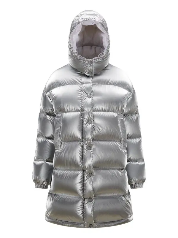 Moncler Buttoned Long-sleeved Coat - Silver