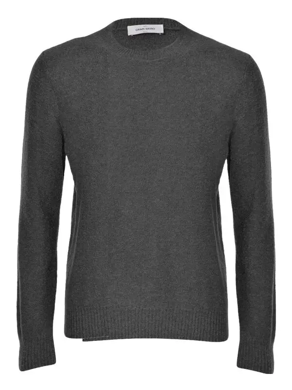 GRAN SASSO Crew-neck Wool-blend Sweater - Black