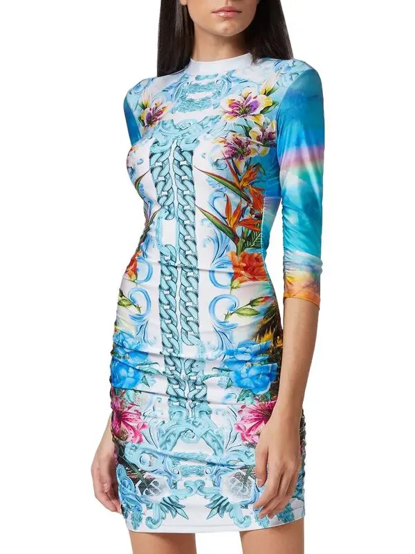 Philipp Plein Short Dress Hawaii - Lightblue