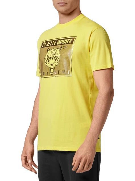 PLEIN SPORT T-shirt Round Neck Ss Statement - Yellow