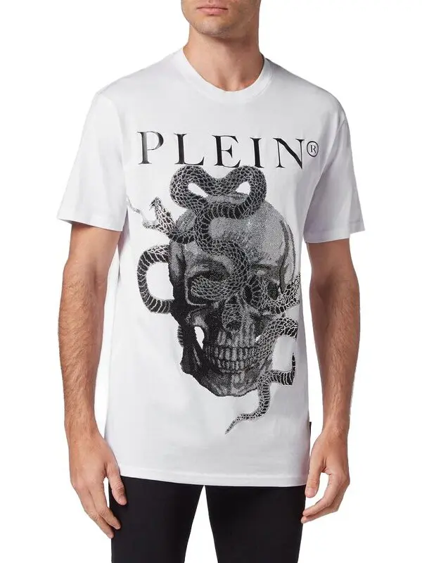 Philipp Plein T-shirt Round Neck Ss Snake - White