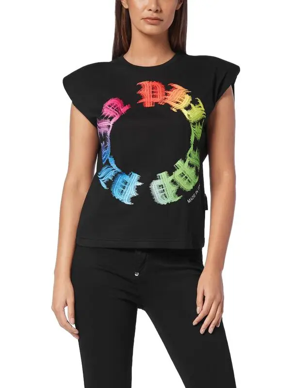 Philipp Plein Tank Top Sexy Pure Rainbow Gothic Plein - Black