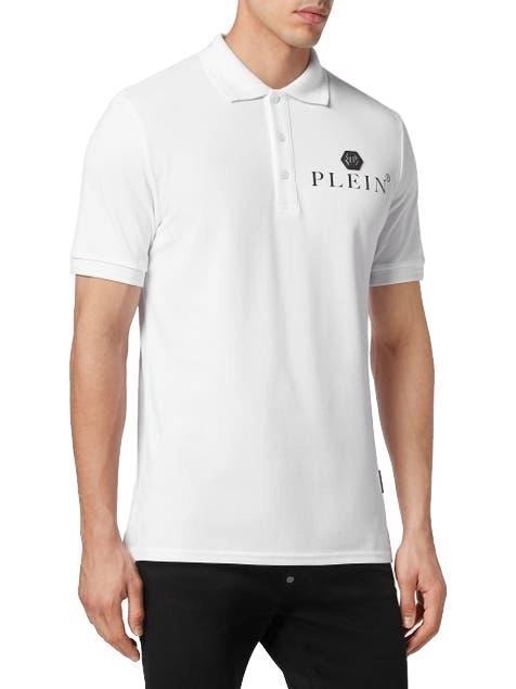 Philipp Plein Slim Fit Polo Shirt Ss Iconic Plein - White
