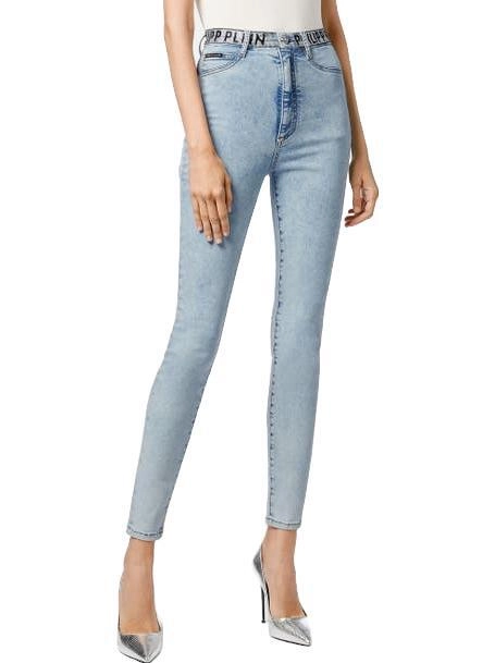 Philipp Plein Denim Super High Waist Jegging Tm - Icefrost
