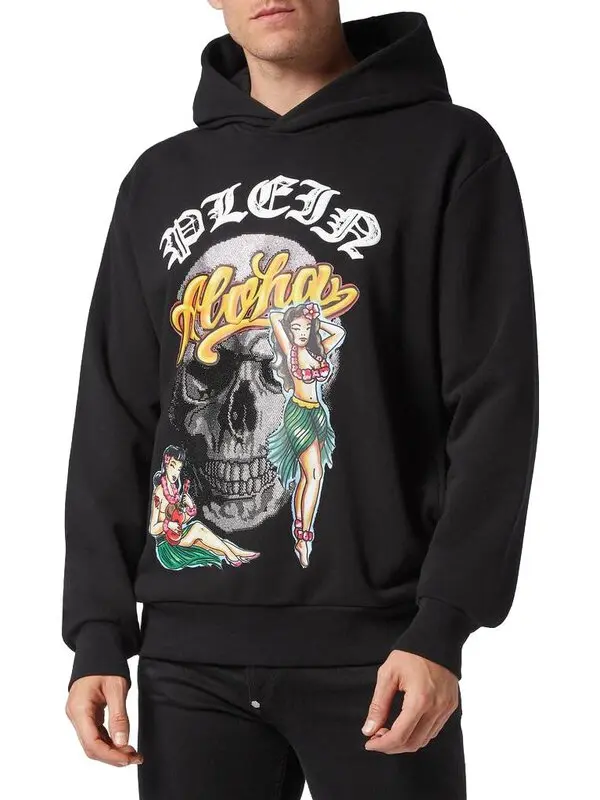 Philipp Plein Hoodie Sweatshirt Hawaii - Black