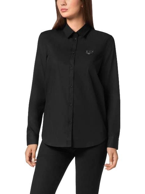 Philipp Plein Poplin Shirt Ls Iconic Plein - Black