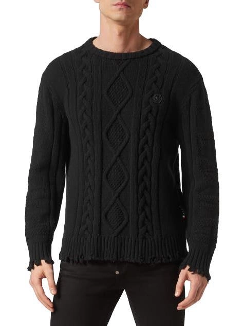Philipp Plein Pullover Round Neck Skull&bones - Black