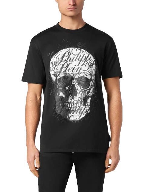Philipp Plein T-shirt Round Neck Ss Coursive - Black