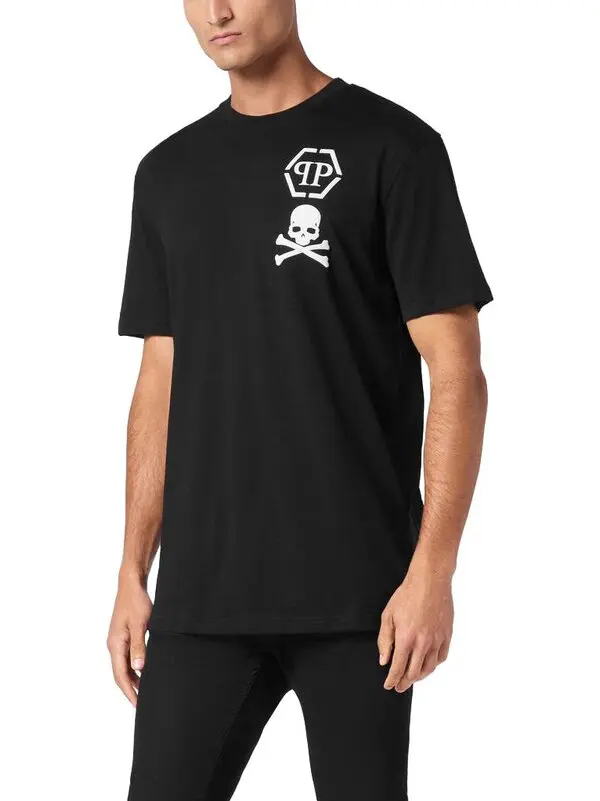 Philipp Plein T-shirt V-neck Ss Skull&amp;bones - Black