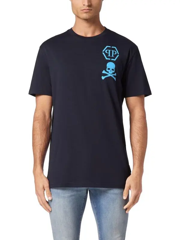 Philipp Plein T-shirt V-neck Ss Skull&amp;bones - Darkblue