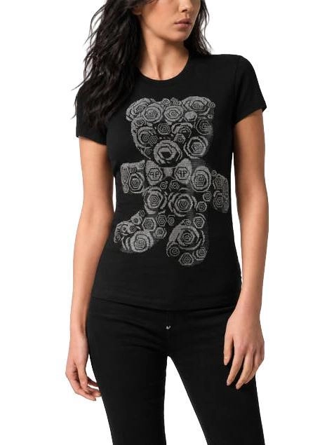 Philipp Plein Sexy Pure Fit T-shirt Flower Teddy - Black