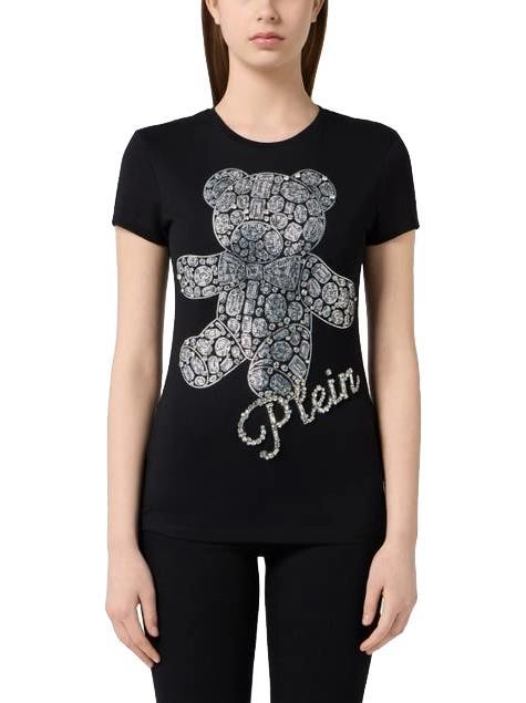 Philipp Plein Sexy Pure Fit T-shirt Teddy Crystal - Black