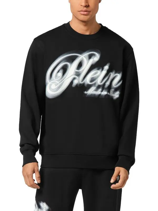 Philipp Plein Sweatshirt Blur Signature - Black