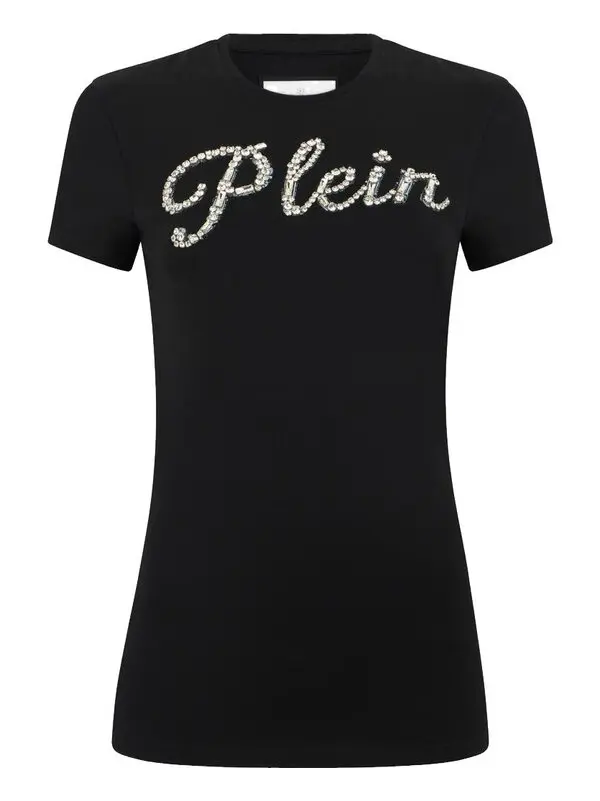 Philipp Plein Sexy Pure Fit T-shirt Signature Crystal - Black