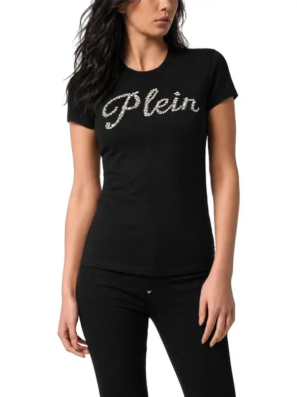 Philipp Plein Sexy Pure Fit T-shirt Signature Crystal - Black