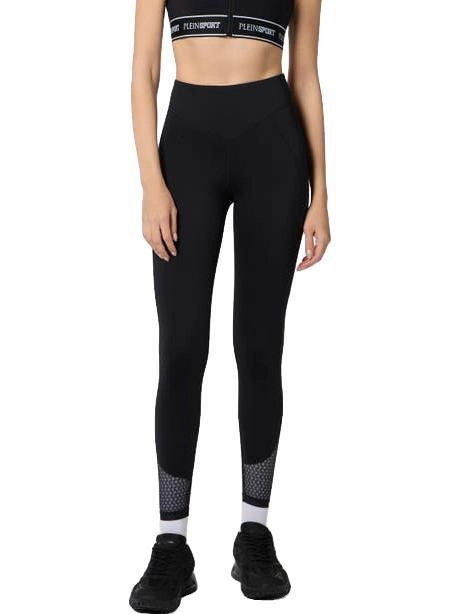 PLEIN SPORT Leggings With Mesh Inserts Ps - Black