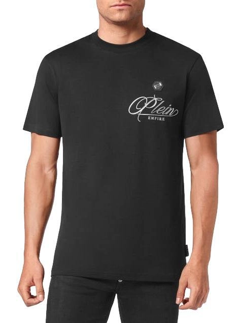 Philipp Plein T-shirt Round Neck Ss With Crystals - Black