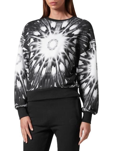 PLEIN SPORT Cropped Roundneck Optical Flower - Black