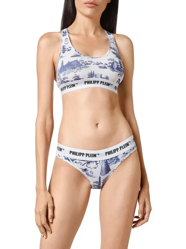 Philipp Plein Bra En Plein Air - White/darkblue