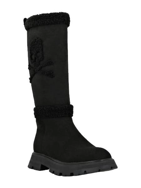 Philipp Plein Boots Mid Flat Skull&bones - Black