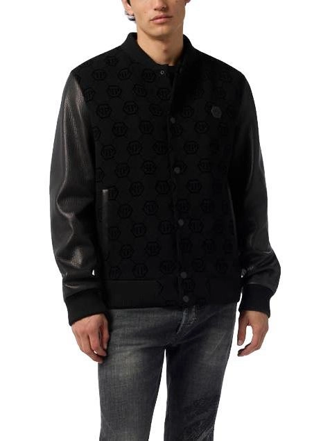 Philipp Plein Varsity Bomber Monogram Monogram - Black