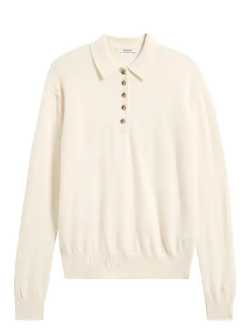 Madewell Soft Wool Polo Sweater - Ivory
