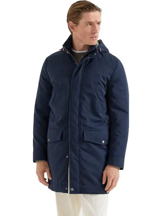 Brunello Cucinelli Water-resistant Microfiber Parka With Thermore® Padding And Detachable Hood - Navy Blue