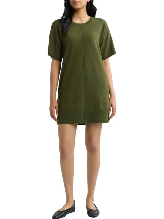 CITY BLUES Crewneck Sweater Dress - Moss