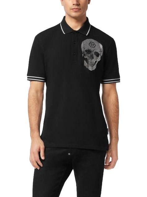Philipp Plein Polo T-shirt Crystal Skull - Black