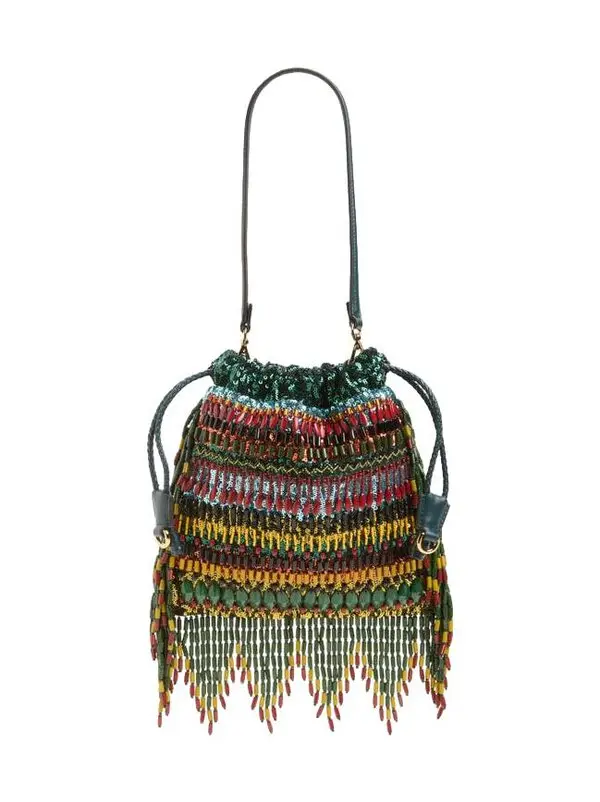 Etro Kalispera Embellished Shoulder Bag - Verde
