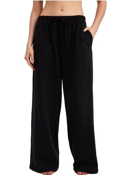 BEACH LIFE BY GOTTEX Summer Lounge Cotton Wide Leg Pant - Black