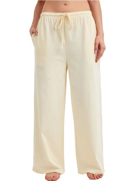 BEACH LIFE BY GOTTEX Summer Lounge Cotton Wide Leg Pant - Ivory