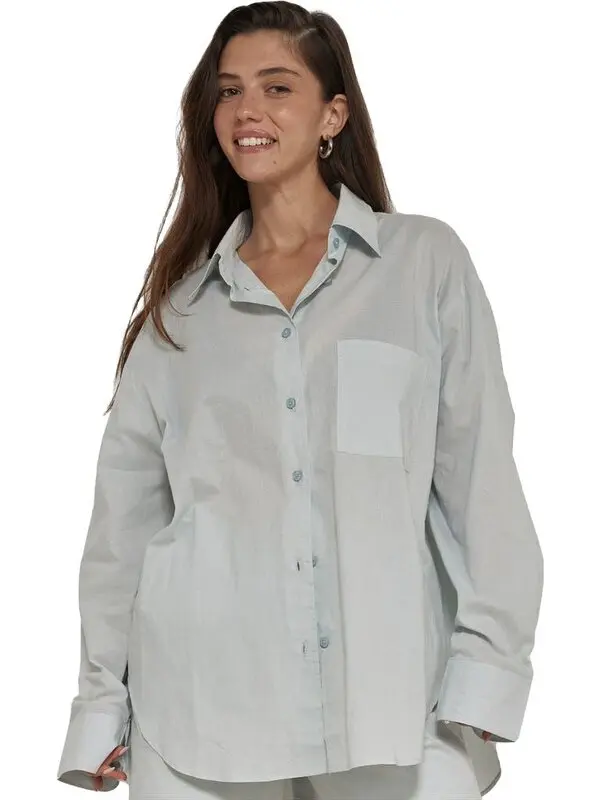 BEACH LIFE BY GOTTEX Harper Button Down Top - Light-blue
