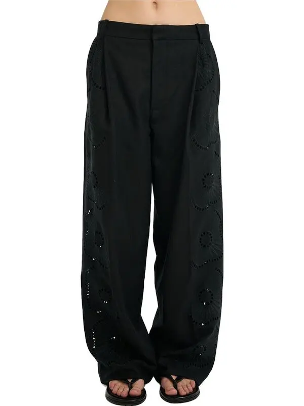 BEACH LIFE BY GOTTEX Resort Embroidered Pants Cover-up - Black