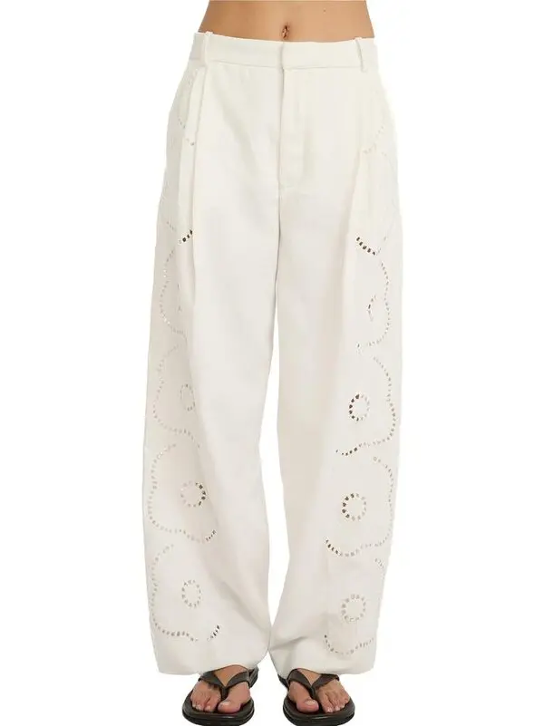 BEACH LIFE BY GOTTEX Resort Embroidered Pants Cover-up - Cream