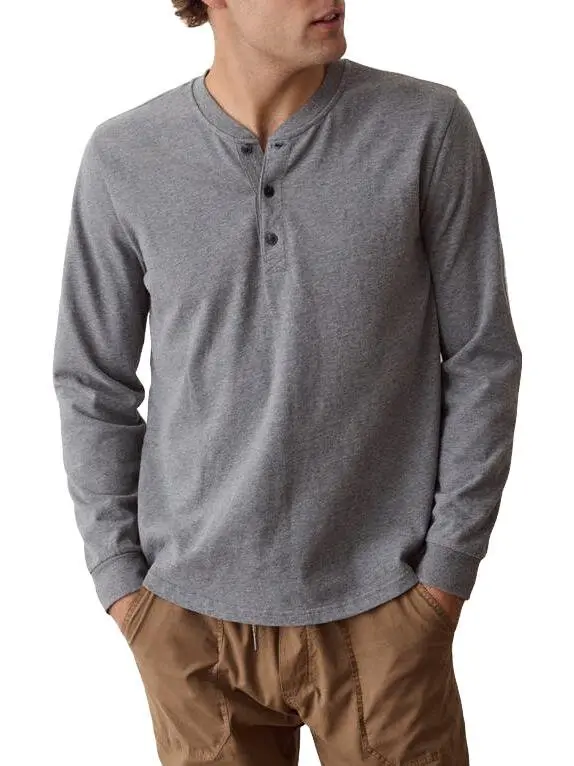Marine Layer Luxe Jersey Henley - Heather Grey